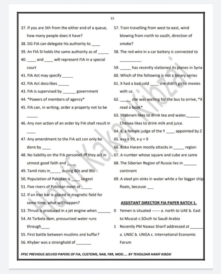 FPSC Previous Solved Papers | Download PDF (3000 MCQs)